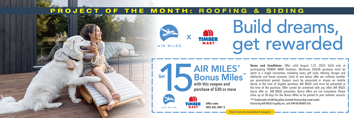 Air Miles Rewards Program | Canada's Building Centre | TIMBER MART